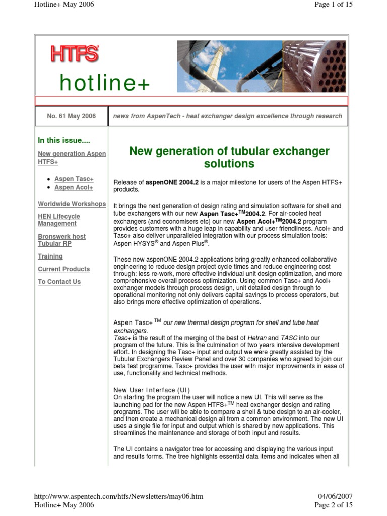 Aspen HTFS | PDF | Heat Exchanger | User Interface