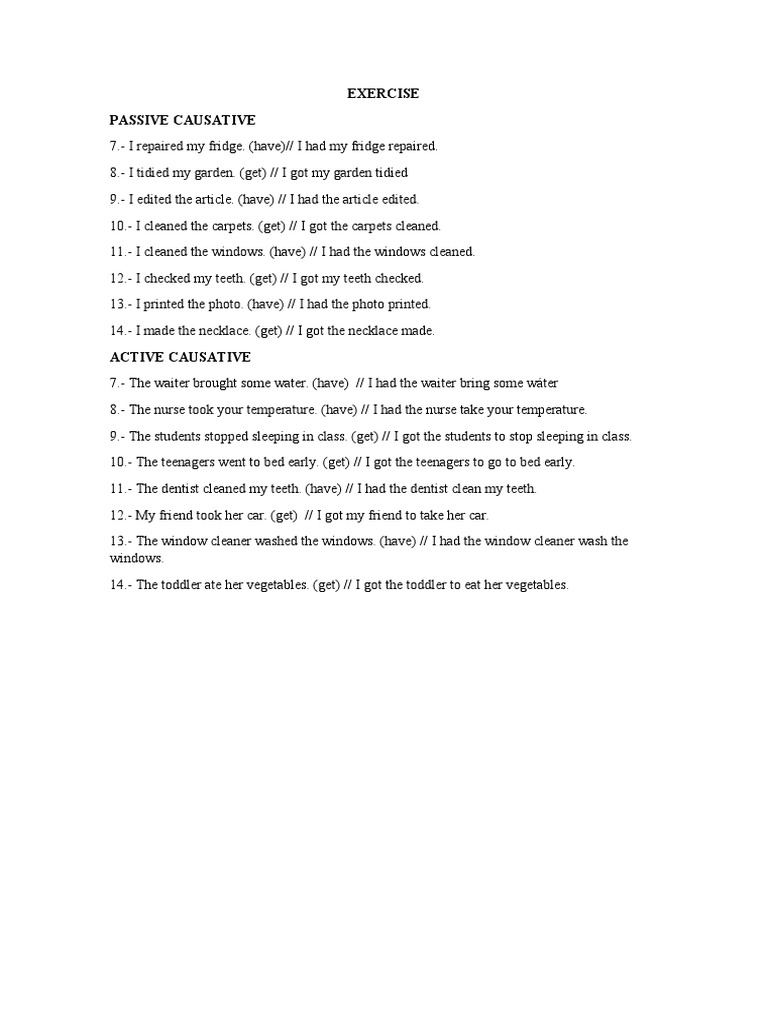 Active and Passive Causative | PDF