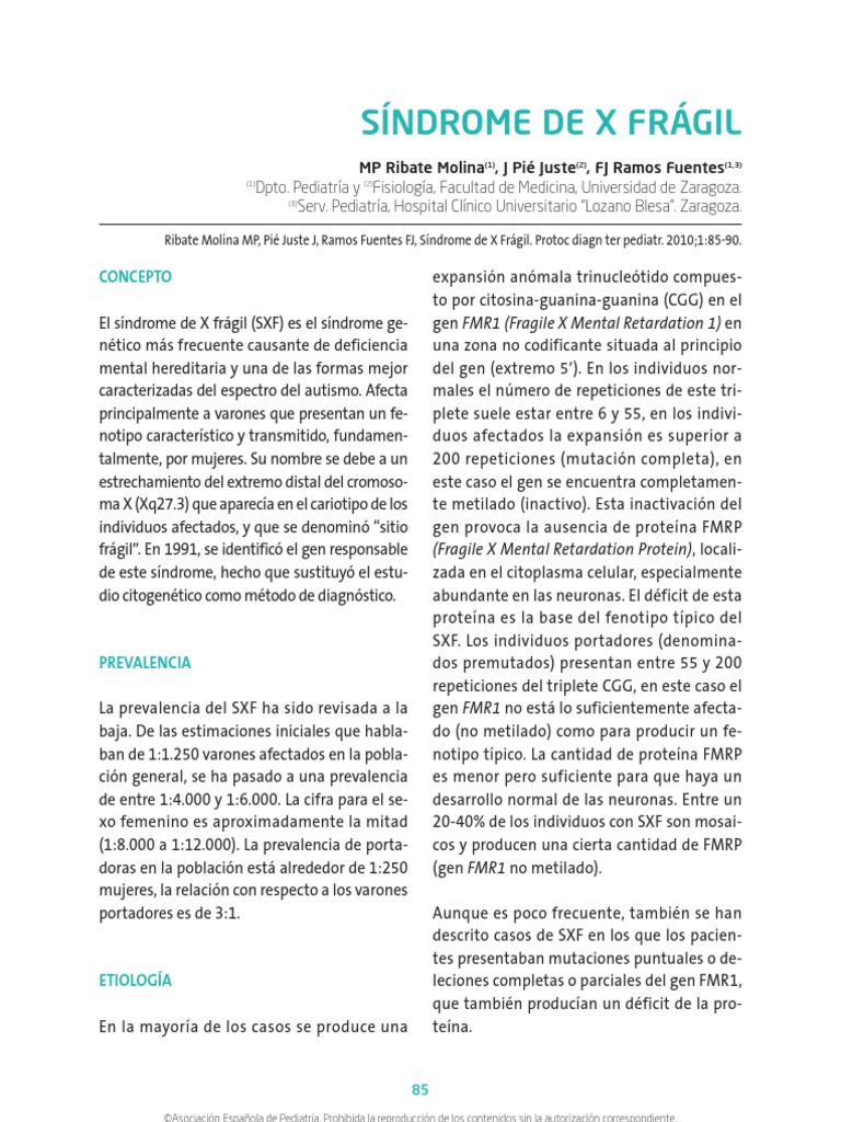 Síndrome de X Frágil. | PDF | Genética | Biología