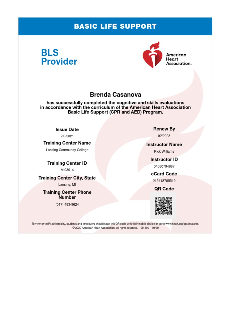 Bls Aha Card 2021