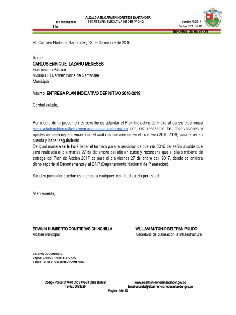 Membrete Informe de Gestion Secretaria Ejecutiva de Despacho111 | PDF ...