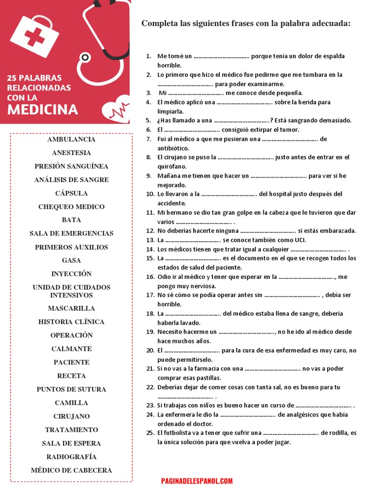 Palabras Relacionadas Con La Medicina | PDF | Ciencias de la Salud ...