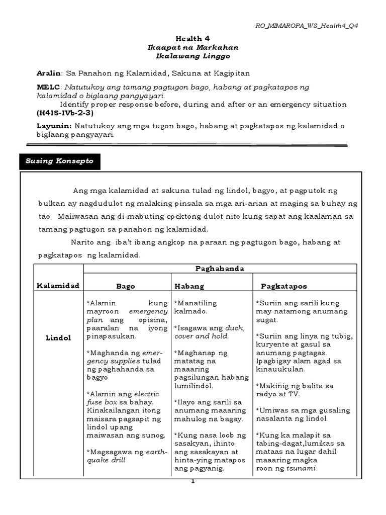 Health4 Q4 Week-2 | PDF