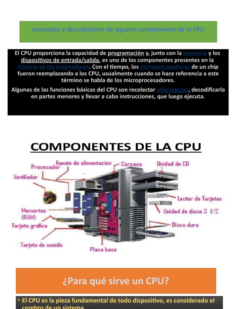 Conceptos y Descripciones de Algunos Componentes CPU 5to | PDF