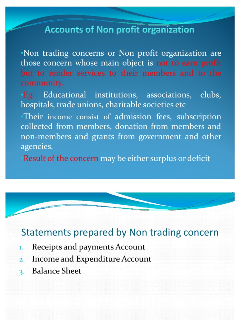 Accounts of Non Profit Organisation | PDF | Expense | Debits And Credits