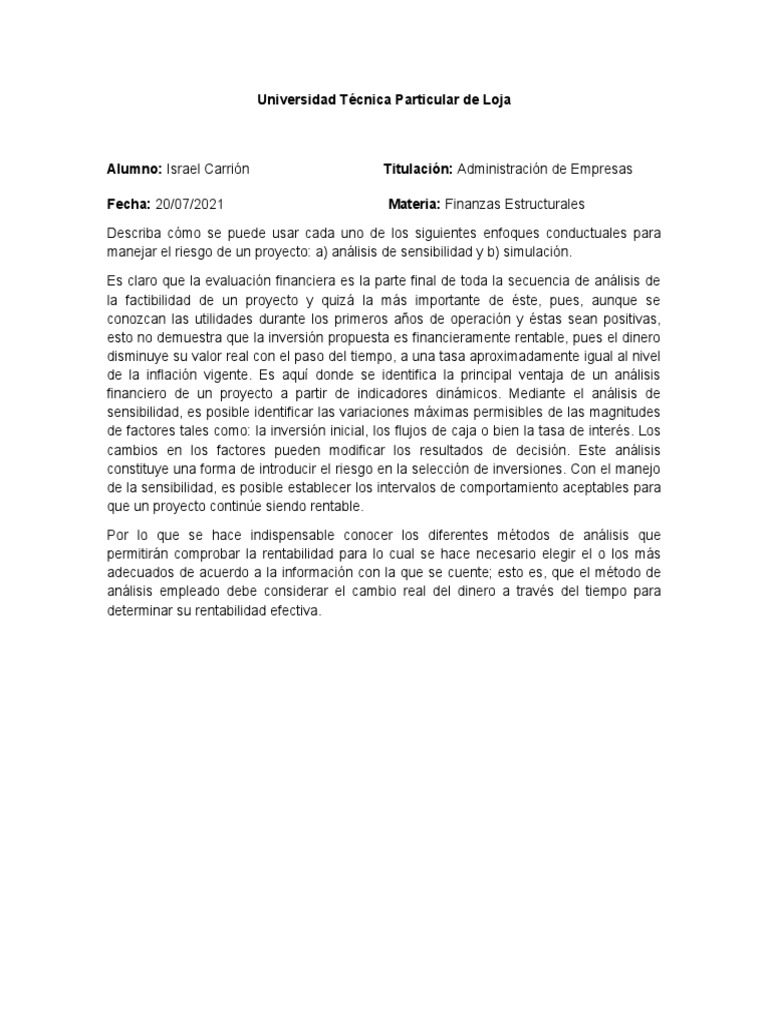 Finanzas Estructurales | PDF