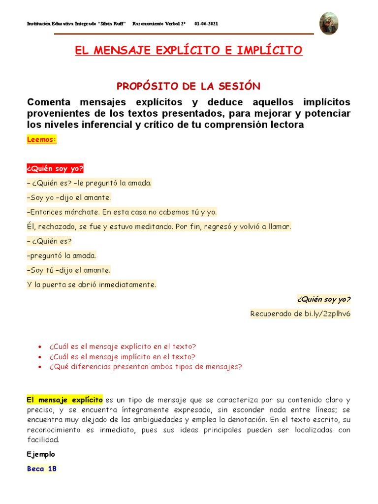 Mensaje Explicito e Implícito | PDF | Reciclaje | Residuos