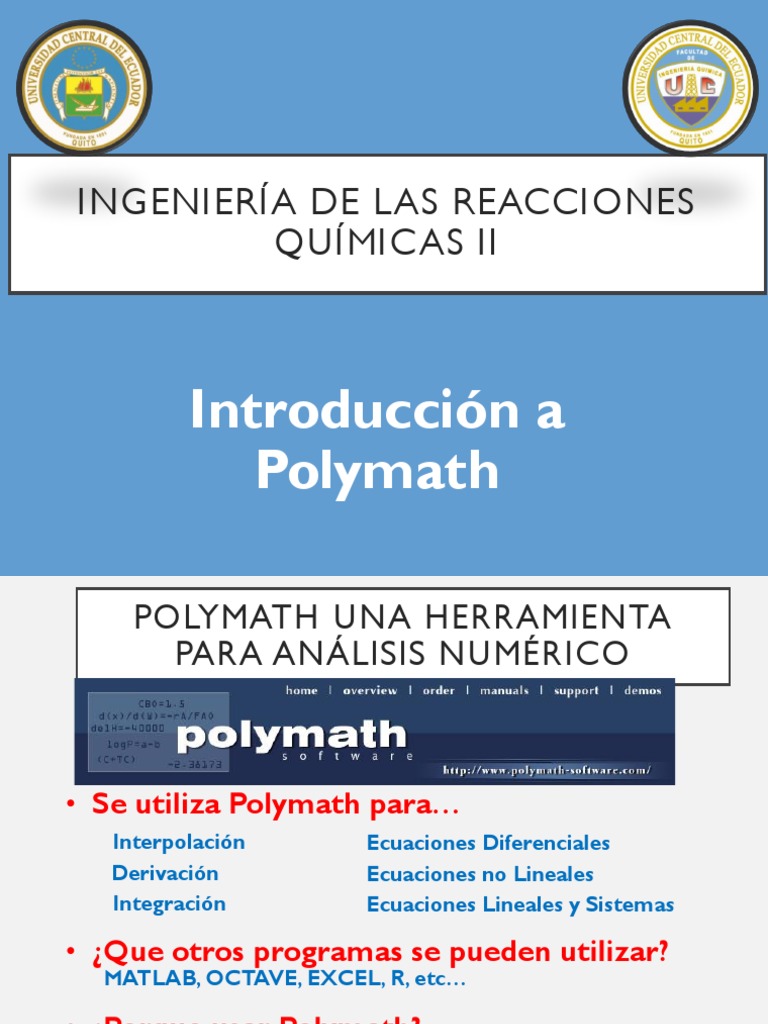 Polymath Introducción | PDF | Análisis de regresión | Análisis numérico