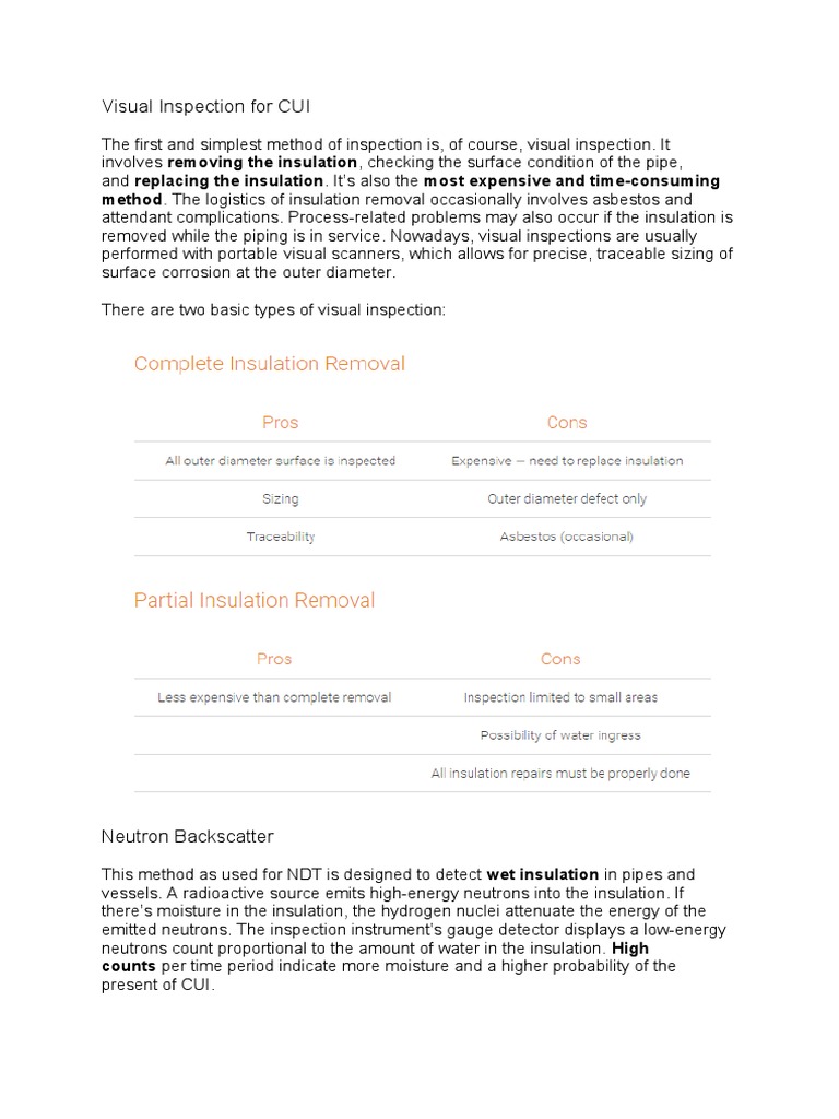 Visual Inspection For CUI | PDF | Radiography | Electrical Engineering
