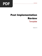 Post Implementation Review Report: Template | PDF | Goal | Reliability ...