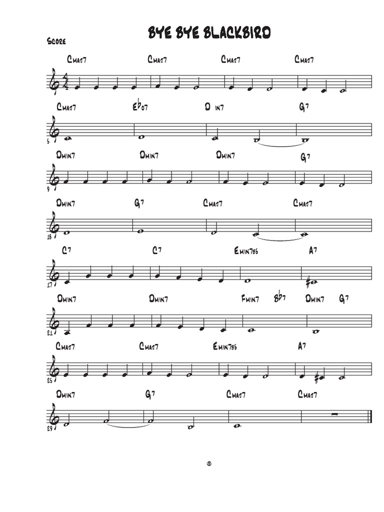 BYE BYE BLACKBIRD EN C - Score | PDF