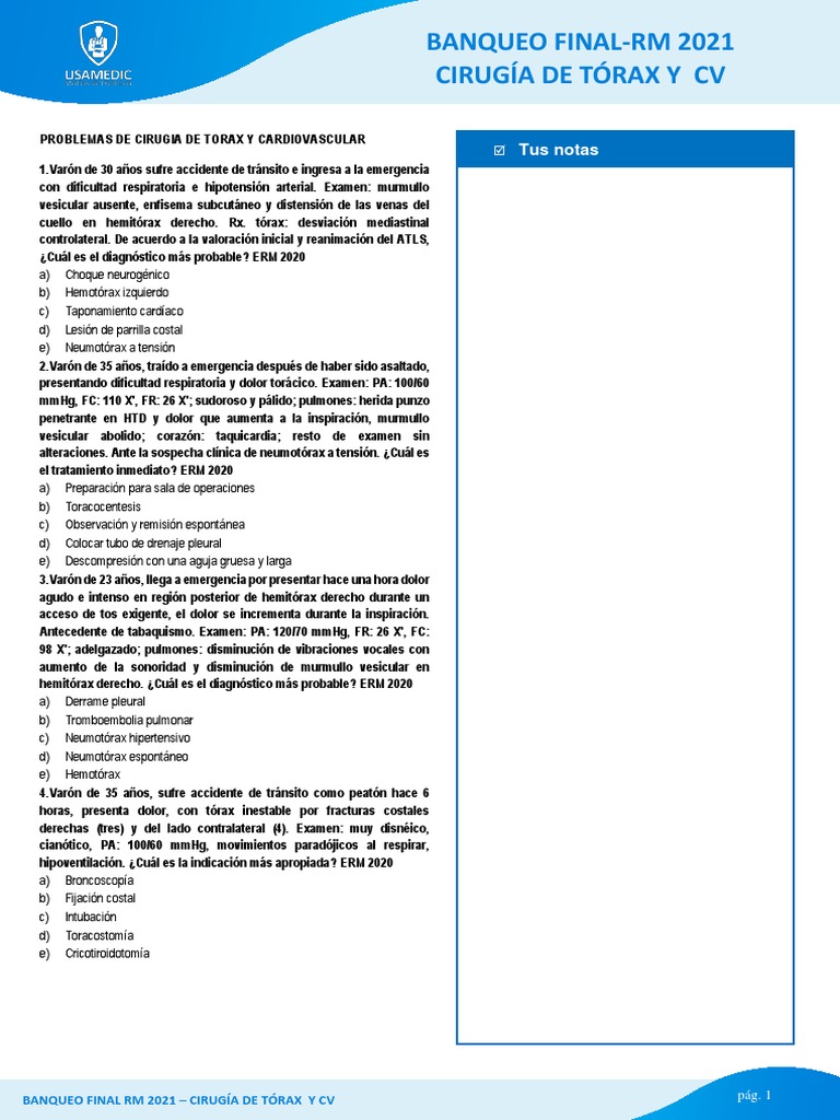 Banqueo Final - Jornada de Cirugia de Torax y CV | PDF | Infarto de miocardio | Emergencias Médicas