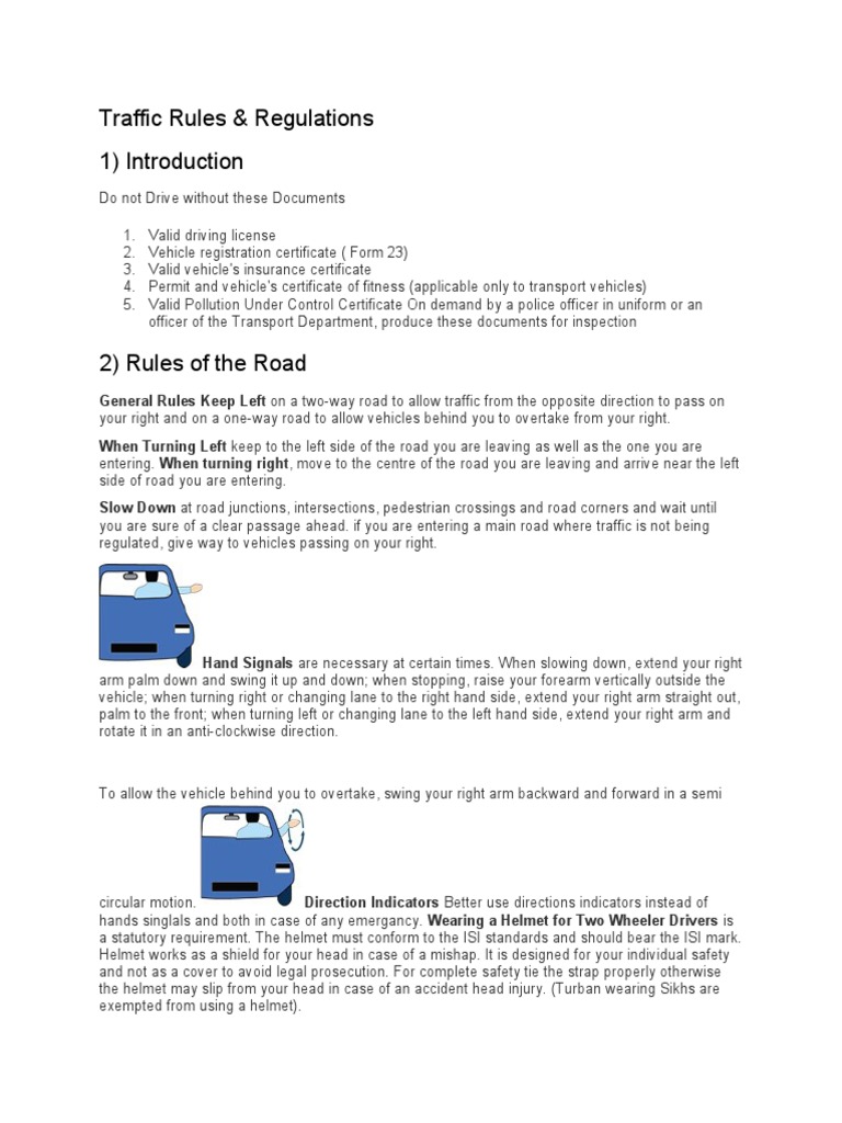 Essential Traffic Rules & Regulations | PDF | Traffic | Intersection (Road)