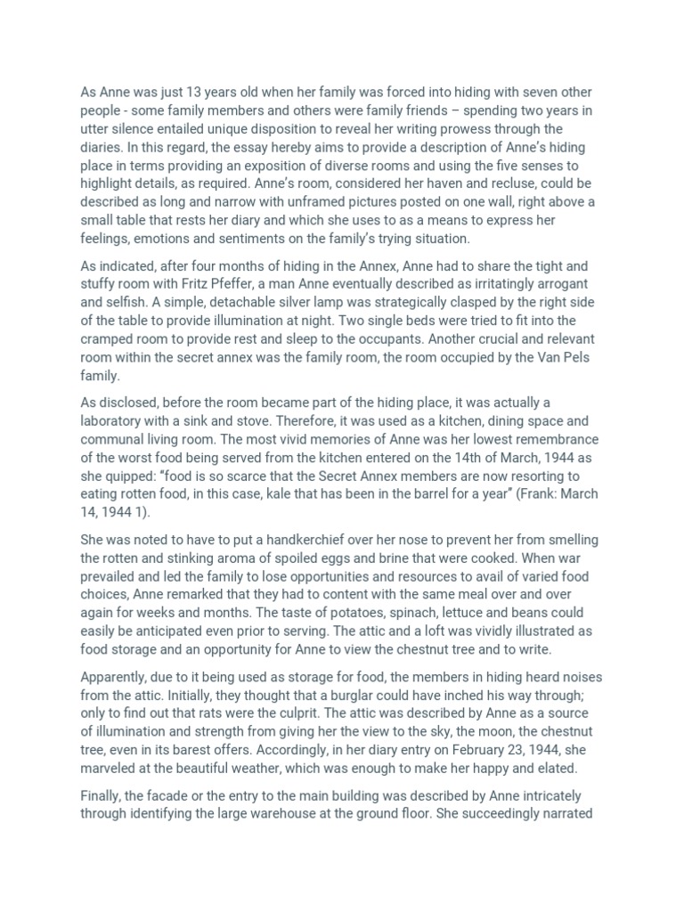 Anne Frank Diary | PDF | Room | Foods