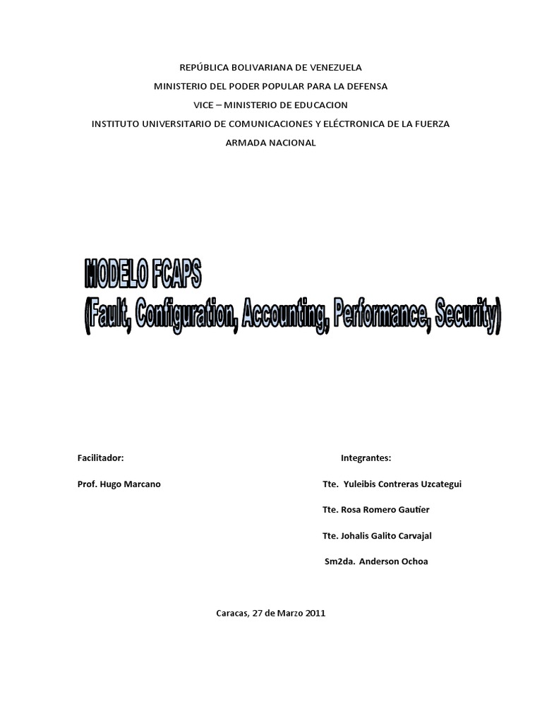 Modelo FCAPS en Gestión de Redes | PDF | Informática | Redes