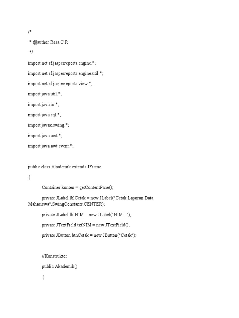 Generating Reports from a Database Using iReport: A Java Application ...