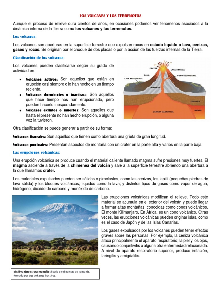 6 Plan Lector Volcanes y Terremotos | PDF | Volcán | Tsunami
