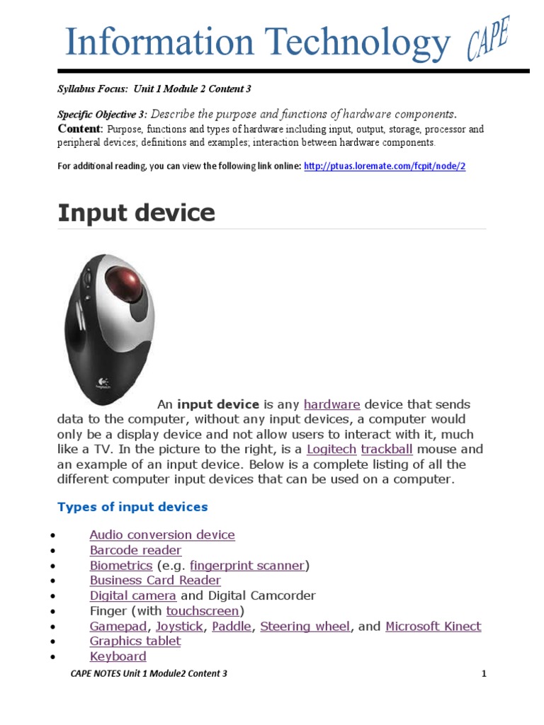 Understanding Hardware Components: An Overview of Input Devices, Output Devices, Memory, Storage ...