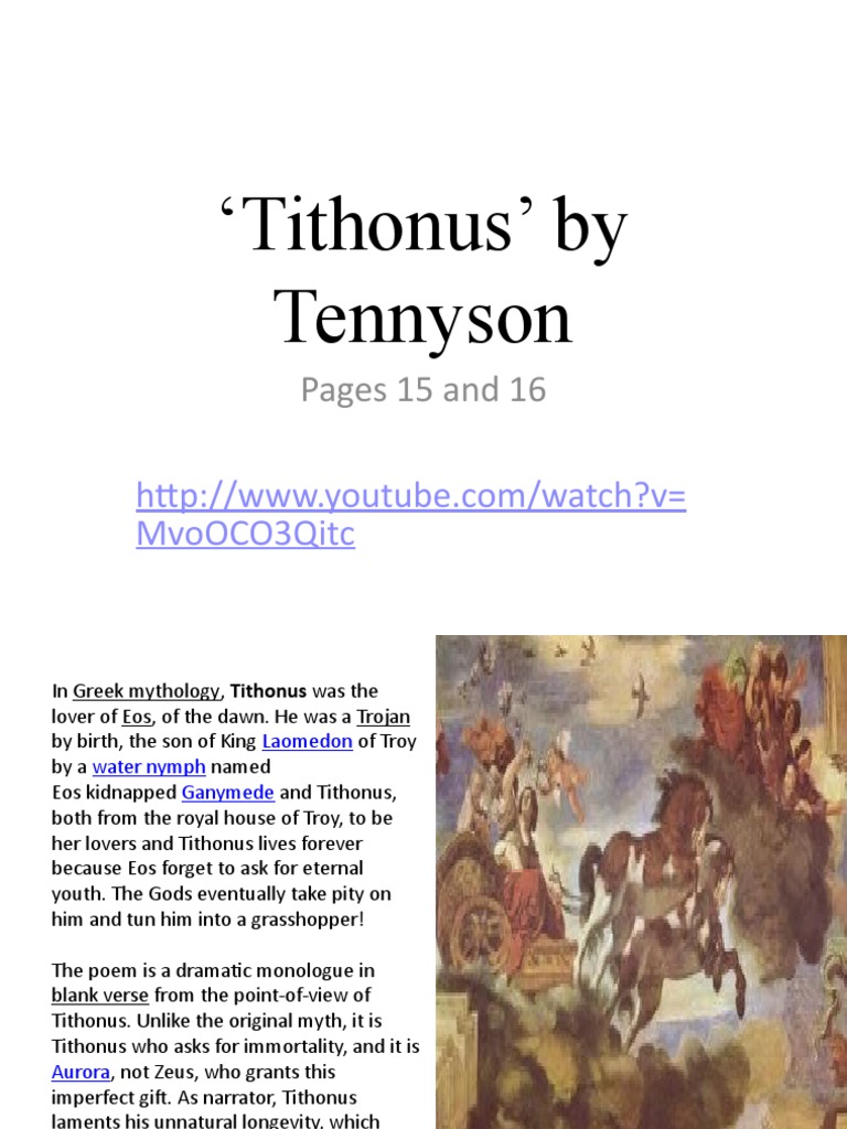 Mythic Lament: Tithonus's Immortality | PDF