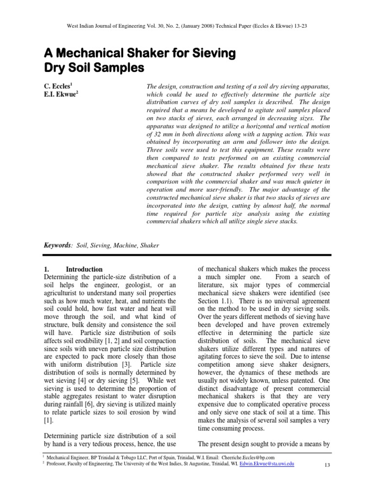 Sieving Soil Samples | PDF | Particle Size Distribution | Mechanical ...