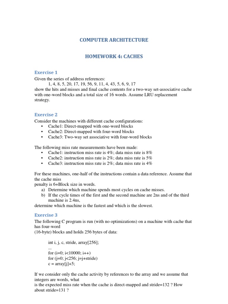 HW4 | PDF | Cpu Cache | Cache (Computing)