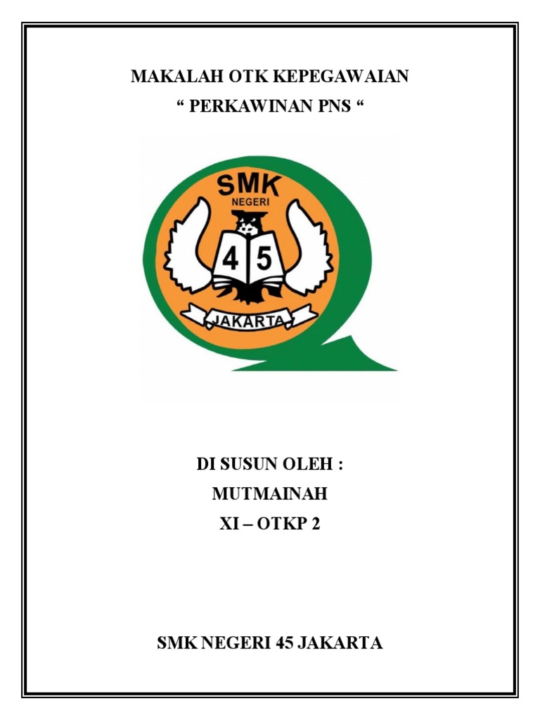 Makalah Otk Kepegawaian Perkawinan PNS - Mutmainah Xi Otkp 2 | PDF