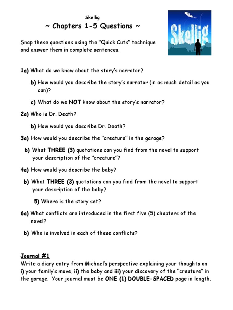 Chapters 1-5 Questions : Skellig | PDF