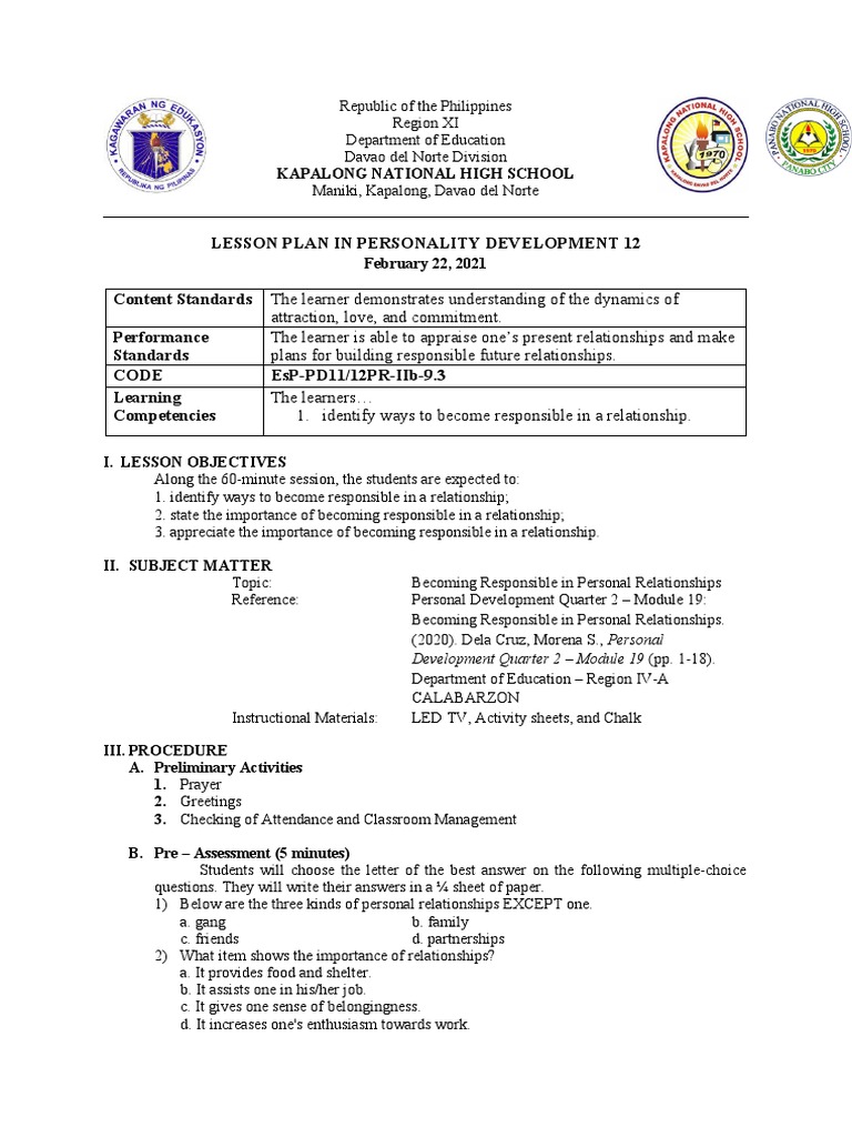 DEMO - Per Dev QUARTER 2 Becoming Responsible in Personal Relationships ...
