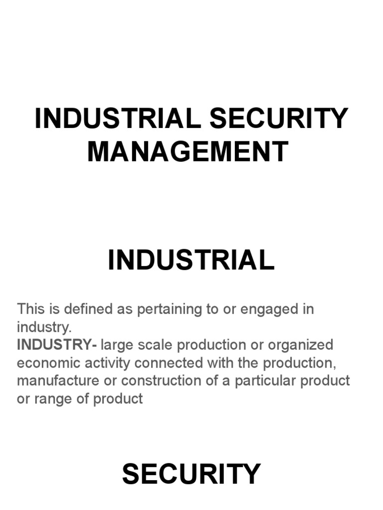 Industrial Security Management | PDF | Physical Security | Security