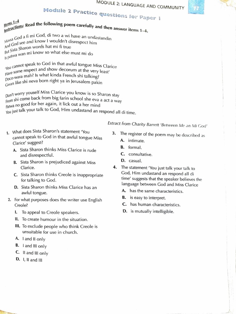 Multiple Choice (Module 2) | Download Free PDF | Linguistics ...