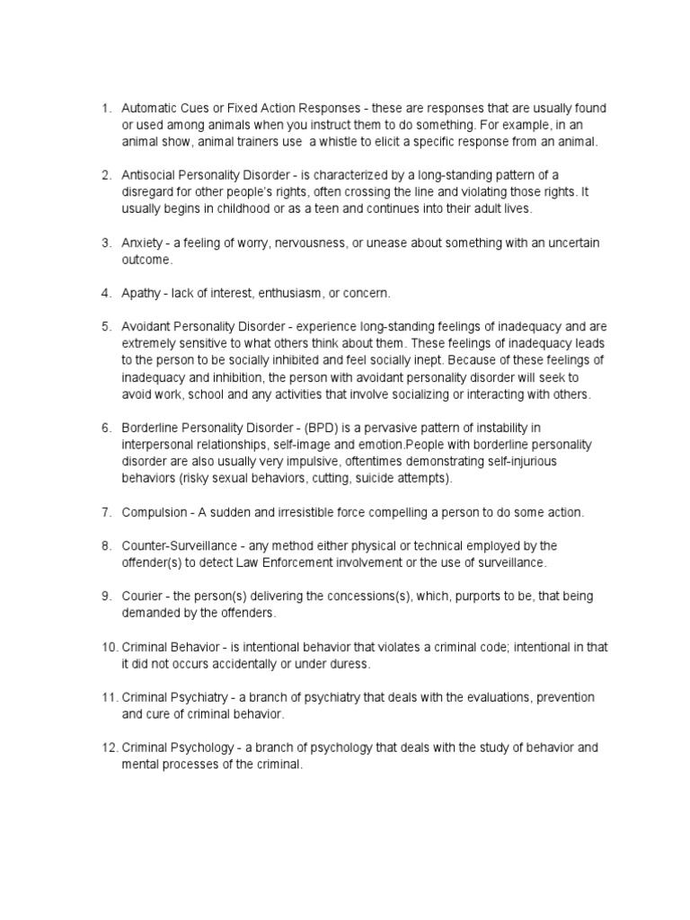 Criminal Behavior & Personality Disorders | PDF | Id | Personality Disorder