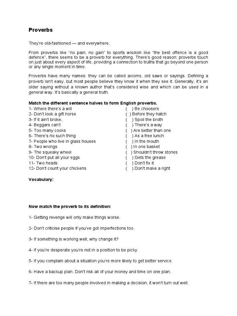 Understanding Proverbs: Exploring the Meanings and Uses of Wise Sayings ...