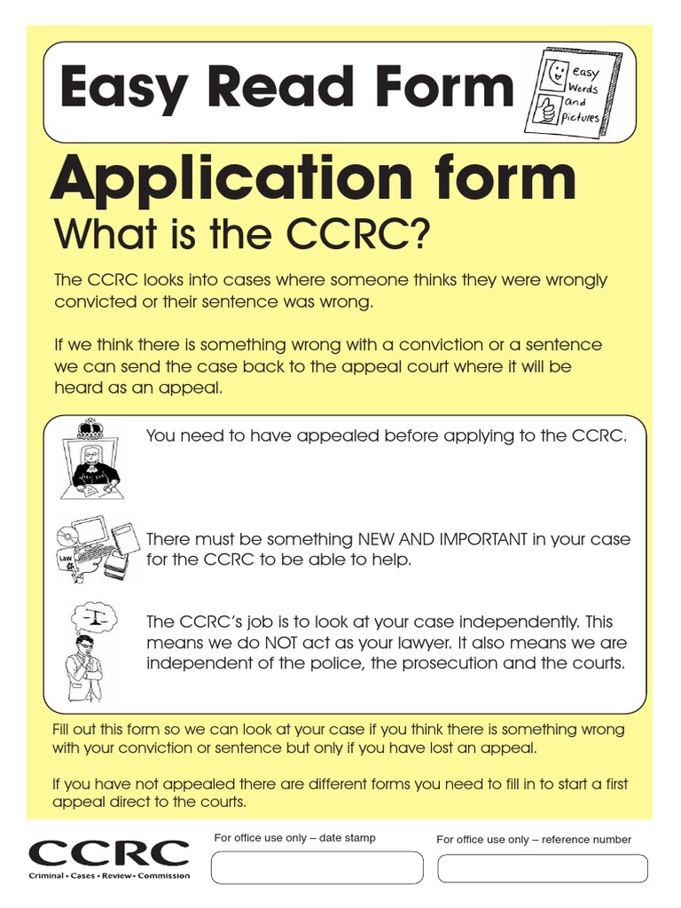 CCRC Application Form 1 | PDF | Criminal Law | Justice