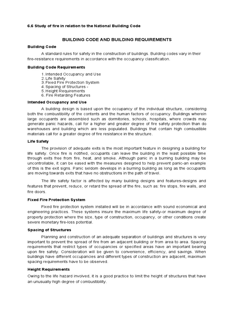 Building Code and Building Requirements | PDF | Wall | Fires