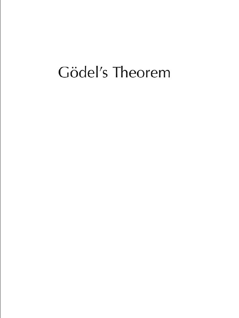 Franzen 2005 Godel's Theorem, An Incomplete Guide To Its Use and Abuse ...
