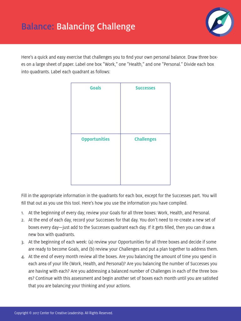 Balance Balancing Challenge | PDF | Self-Improvement | Wellness