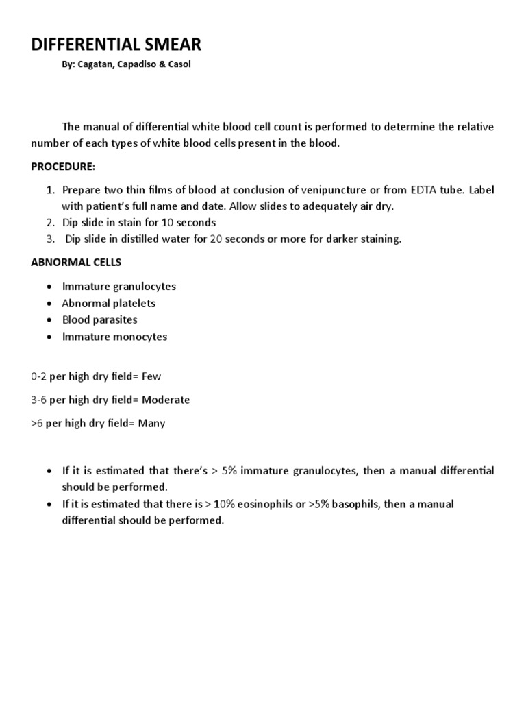 Differential Smear | PDF
