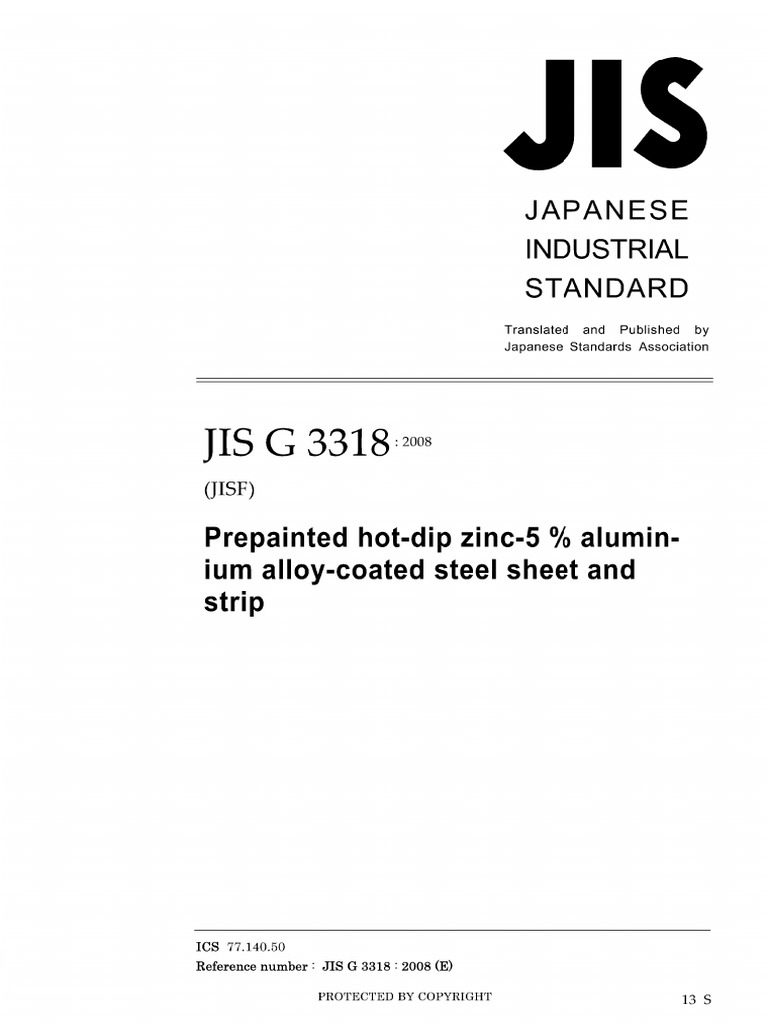Jis G3318 2008 | PDF