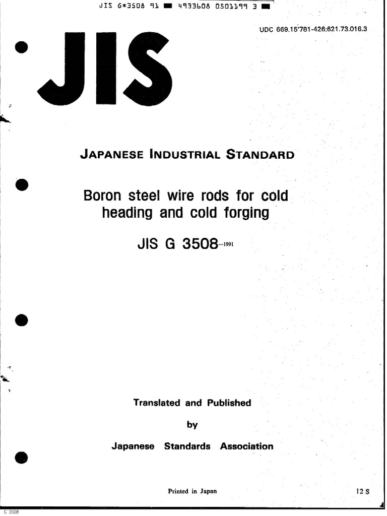 Jis G3508 | PDF
