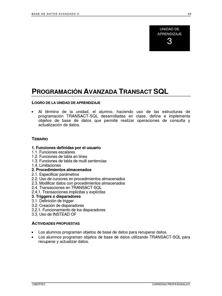 SQL Server Programacion Avanzada | Descargar gratis PDF | SQL | Servidor SQL de Microsoft