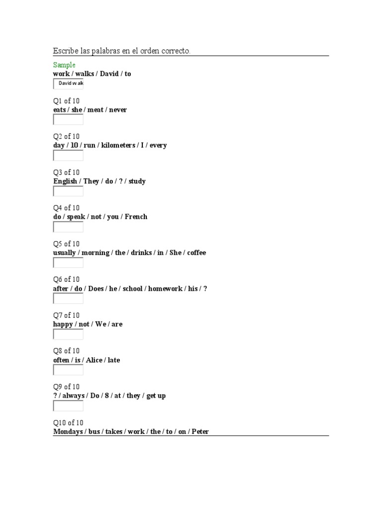 Present Simple Excer 2 | PDF