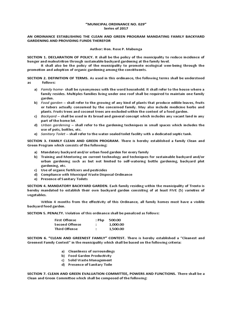 Clean and Green Program | PDF | Urban Agriculture | Natural Environment