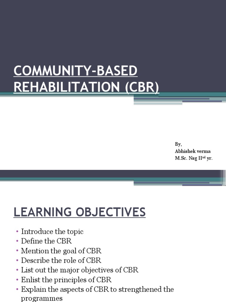 Community-Based Rehabilitation Overview | PDF | Disability | Physical ...