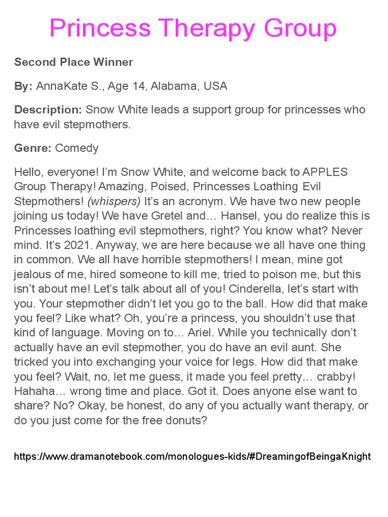 Princess Therapy Group Term 1. | PDF