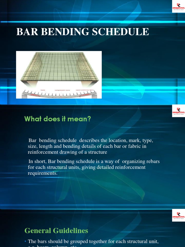 Bar Bending Schedule | PDF | Structural Engineering | Building Engineering