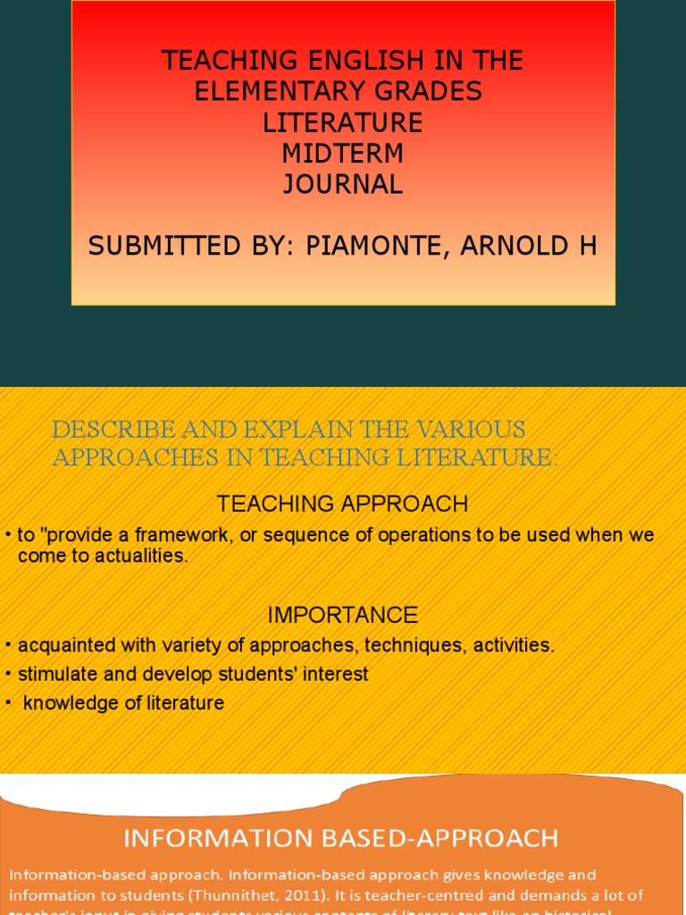 Approaches to Teaching Literature in ESL | PDF | Reading Comprehension ...