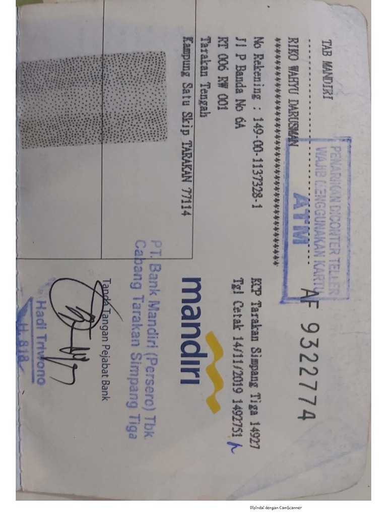 Buku Rekening Mandiri | PDF