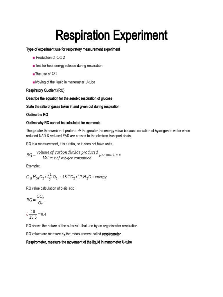 Respiration Experiment | PDF | Cellular Respiration | Carbon Dioxide