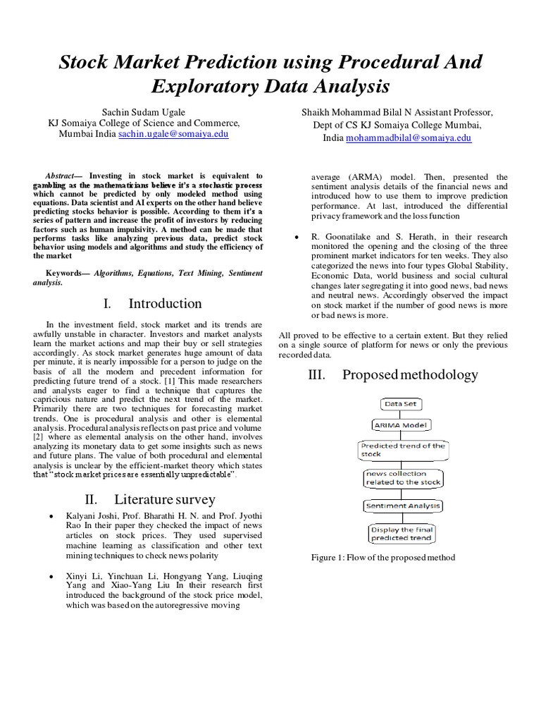 Stock Market Prediction Using Procedural and Exploratory Data Analysis ...