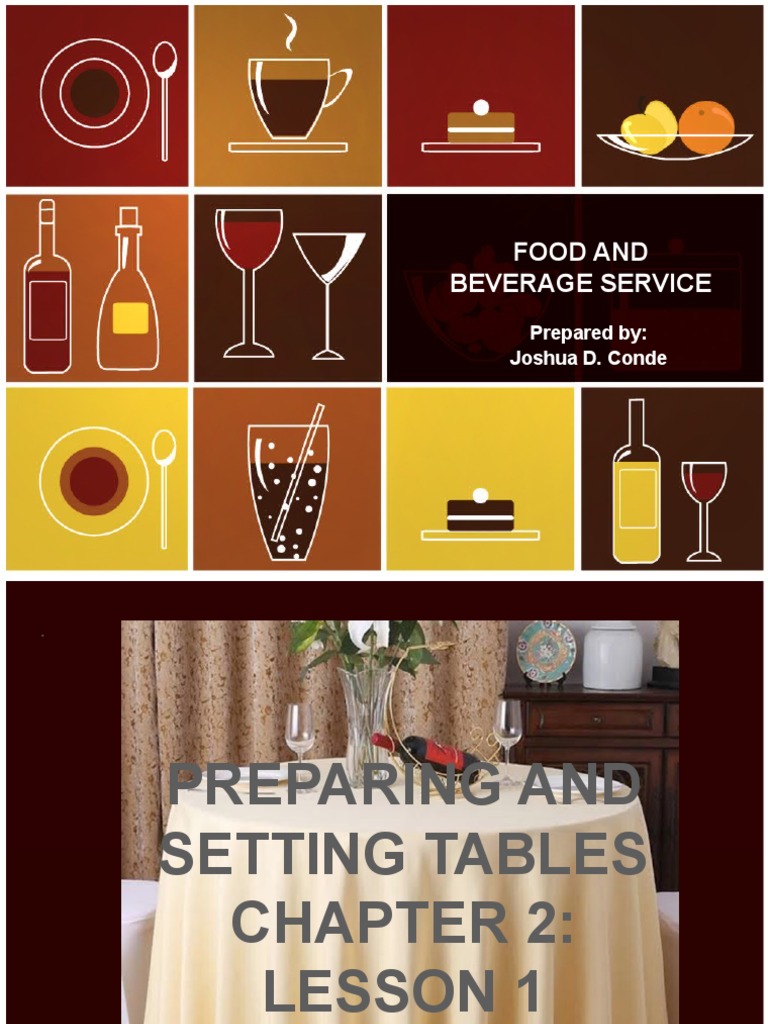 Chapter 2 Lesson 1 Preparing and Setting Tables | PDF | Tableware | Spoon